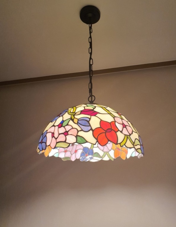 펜던트조명 스테인드글라스 국화 조명대 레트로 펜던트 인테리어 식탁조명 고급형 램프포함 오늘의집 쇼핑