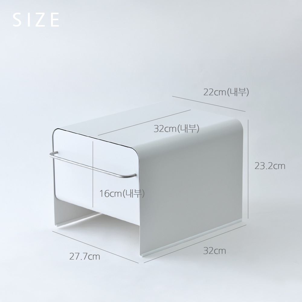 기타수납함 화이트 철제 슬라이드 수납함 2size 미끄럼방지 오늘의집 쇼핑